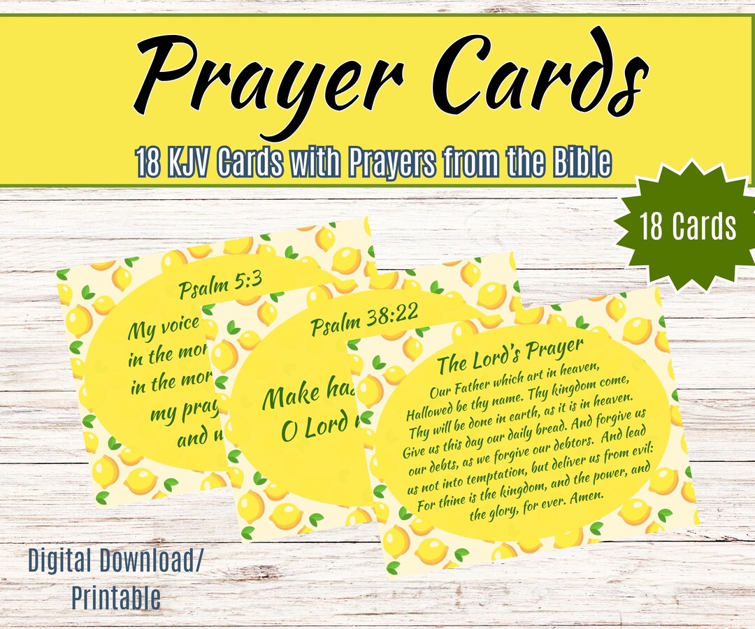 Printable Prayer Bible Verse Cards Set, Inspirational Scripture Cards ...