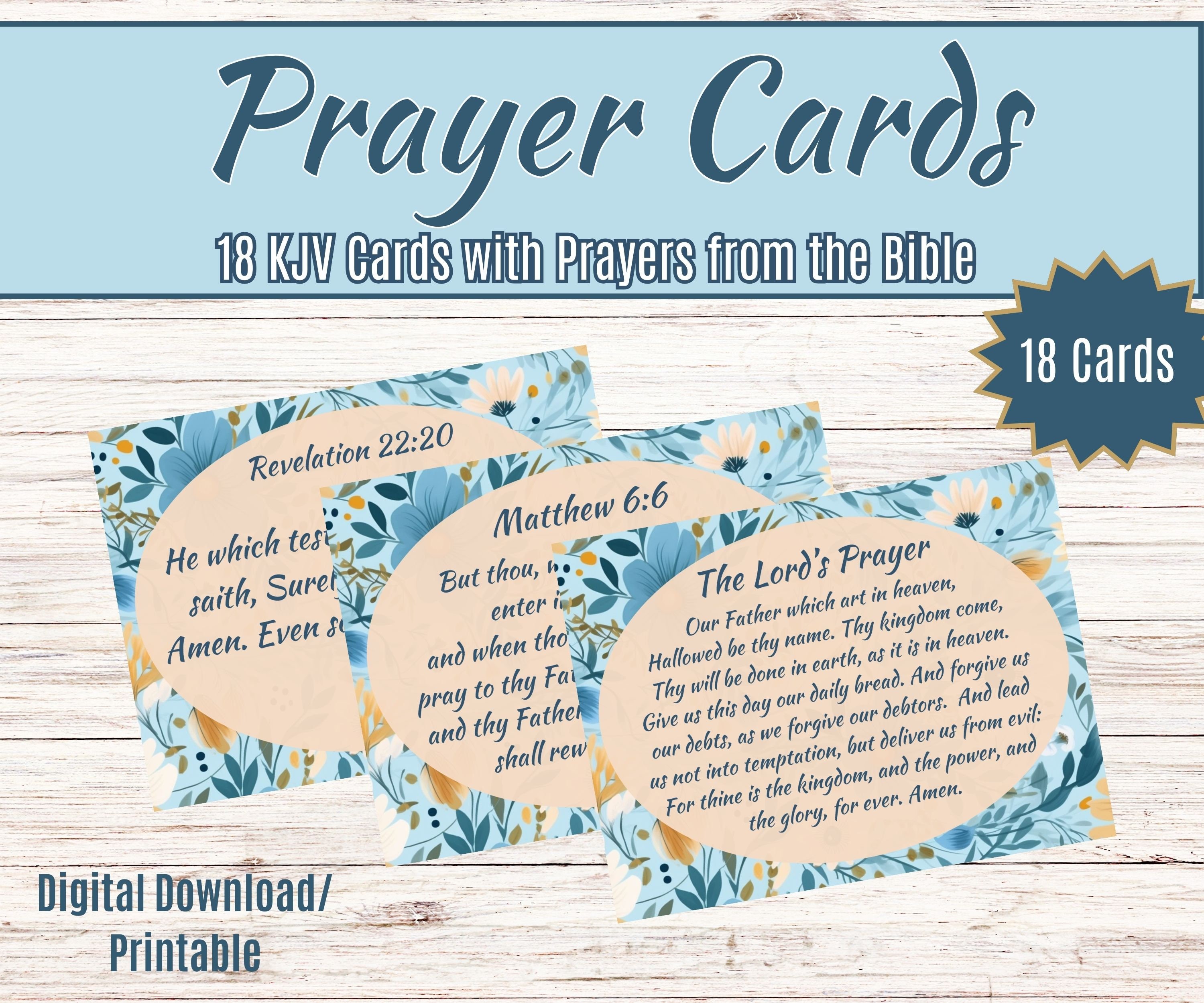 Printable Prayer Bible Verse Cards Set, Inspirational Scripture Cards ...