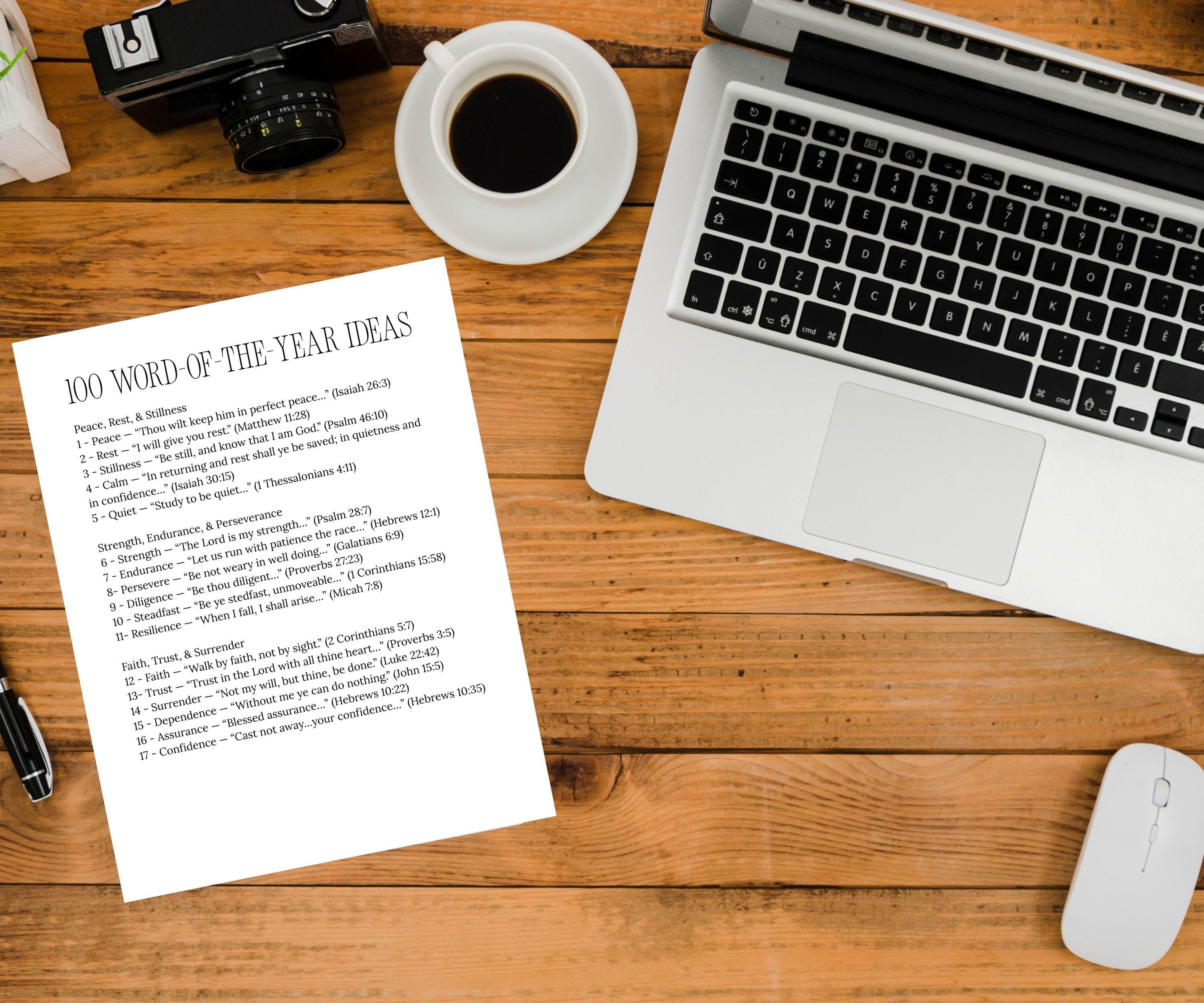 Christian Word of the Year Printable, 100 Faith-based Word & Verse of ...