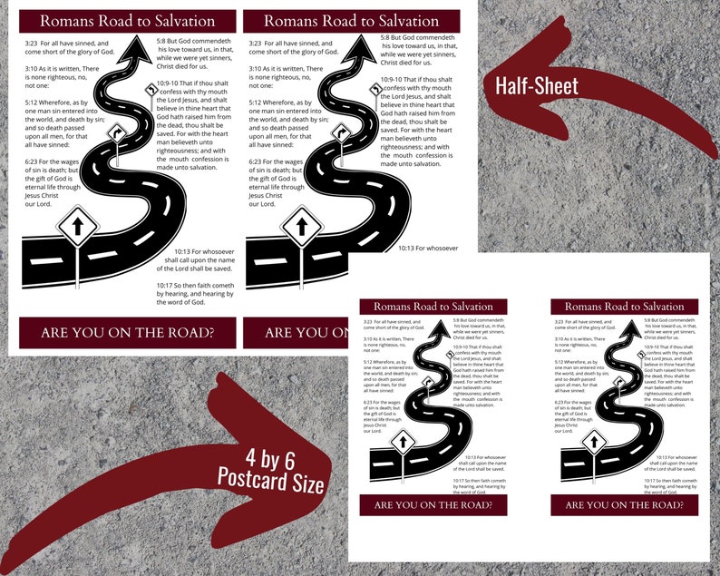 Romans Road Printable | Small Group | Evangelism Sheet | Way of ...