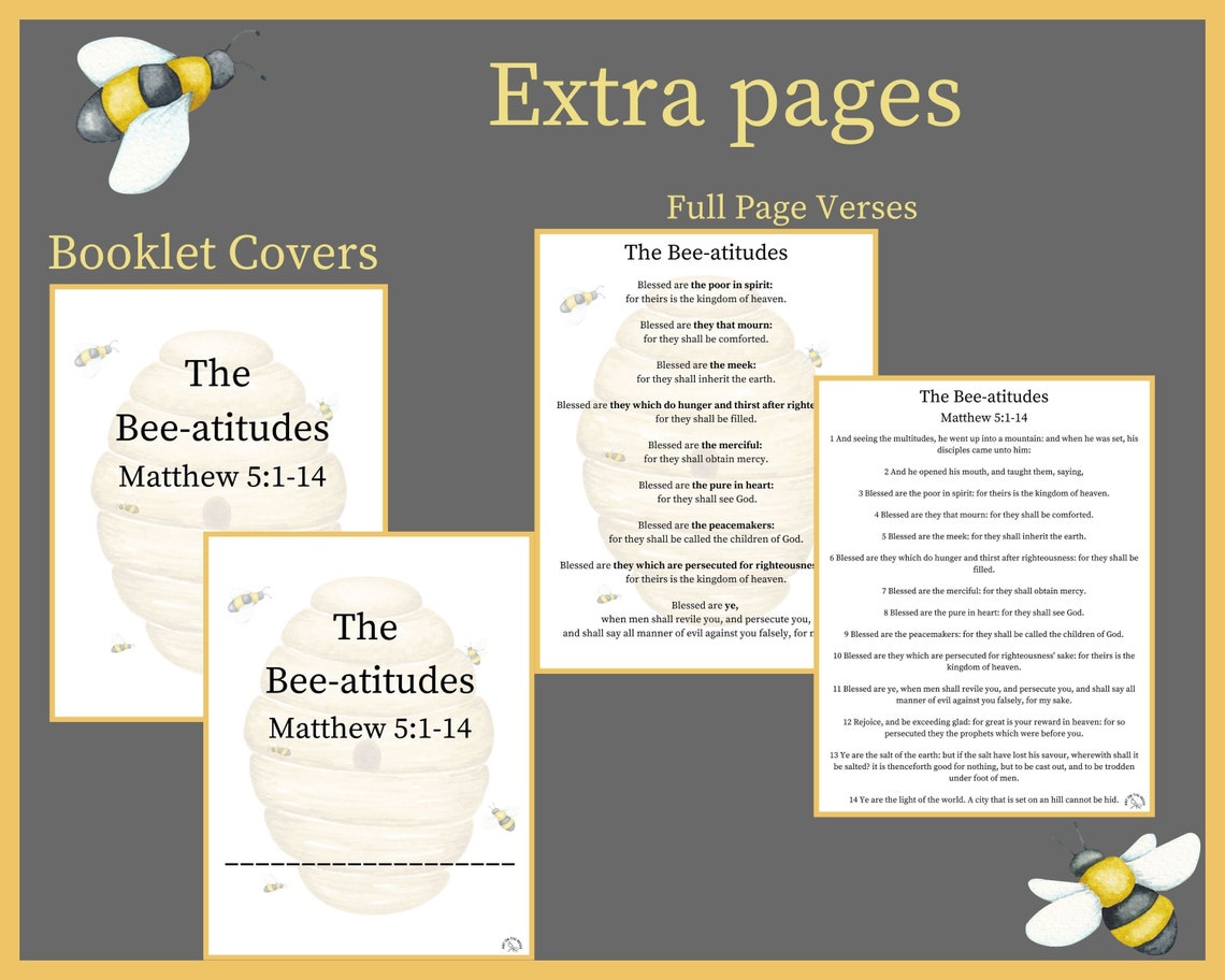 Beatitudes Activity Pages, Kids Bible Study, Sunday School, Sermon on ...
