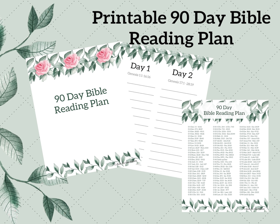 90 Day Bible Reading Plan Printable Reading Plan Read the Bible Bible ...
