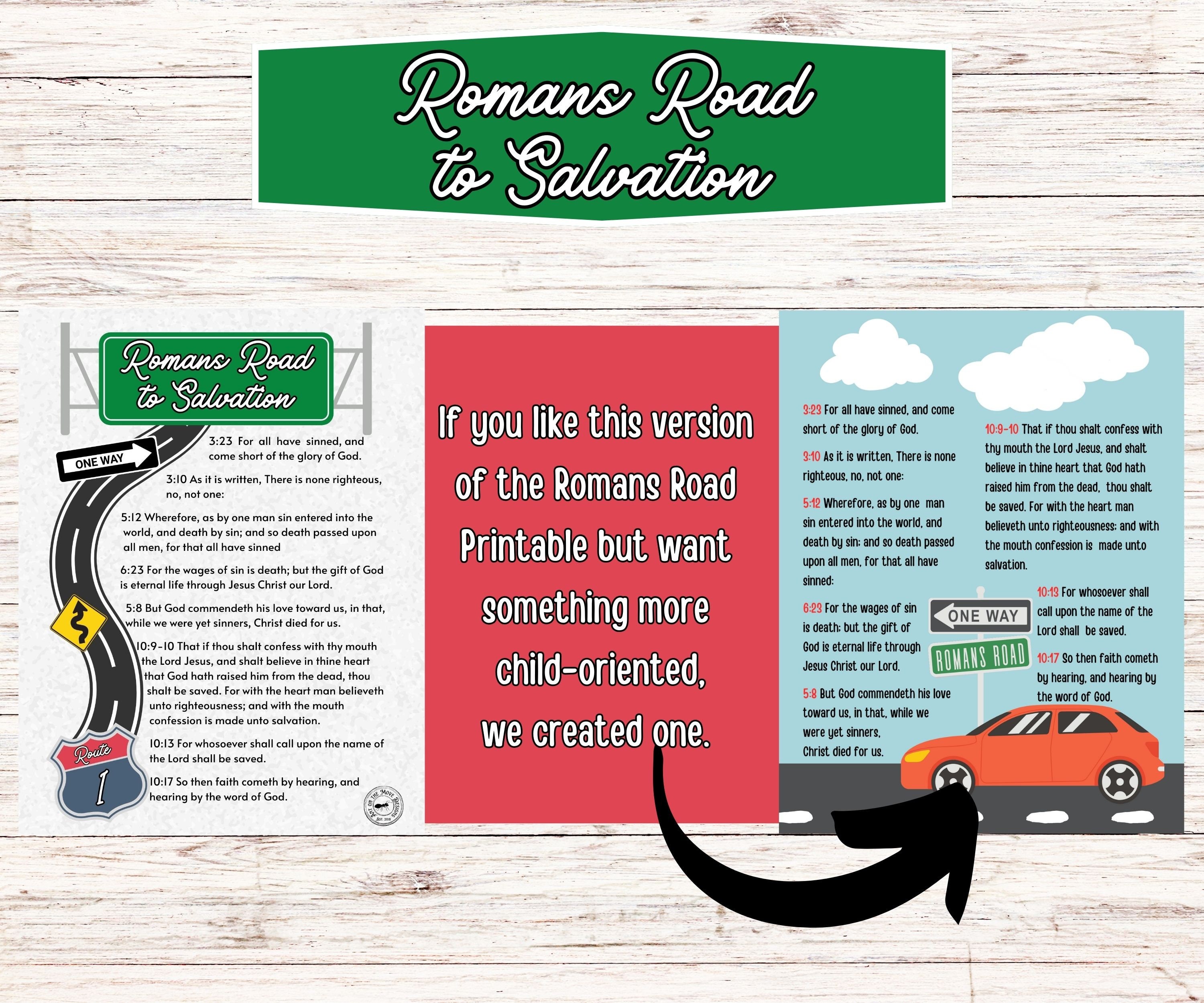 Romans Road to Salvation, Romans Road Evangelism Printable, Small Group ...