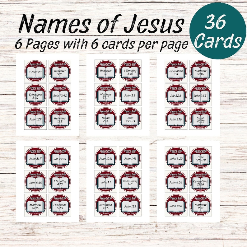 Sword Drill Cards | Names of Jesus Cards | Sunday School Printable - Etsy