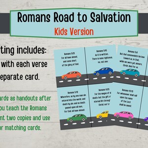 Romans Road to Salvation Kids Version, Romans Road Evangelism Cards ...