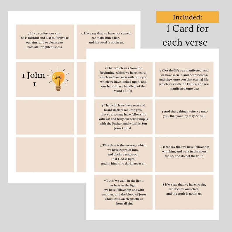 1 John 1 Scripture Memory Bundle, Homeschool Printable (digital ...