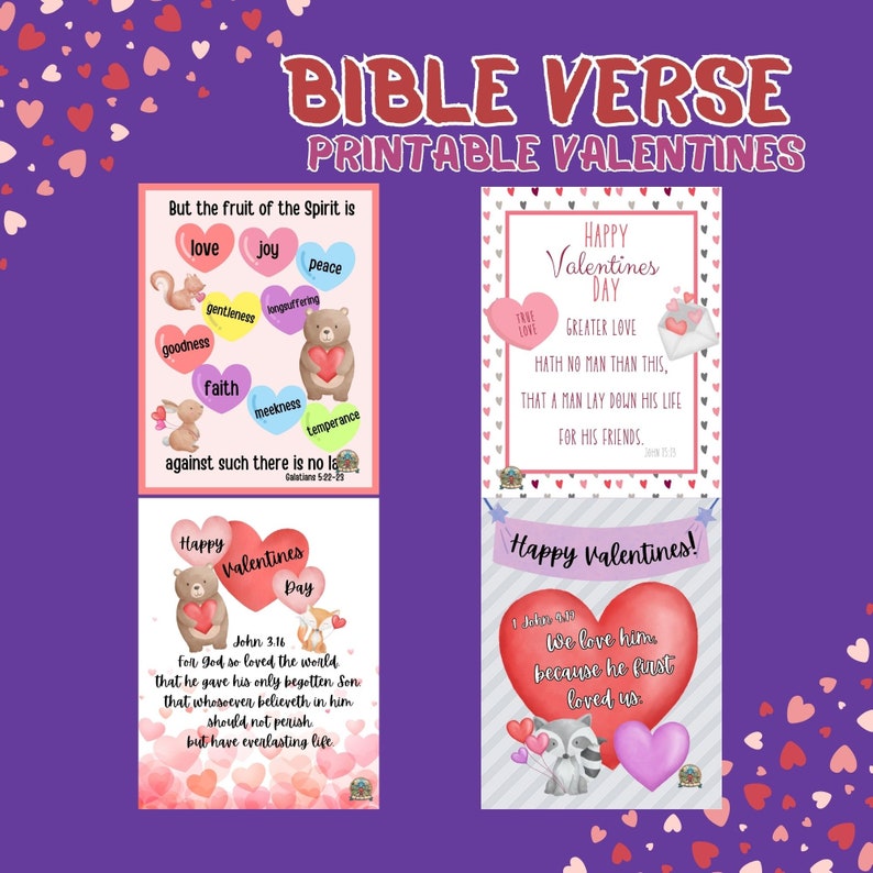 Bible Verse Valentines Card, Printable Valentines, Valentines 2025 - Etsy