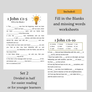 1 John 1 Scripture Memory Bundle, Homeschool Printable (digital ...