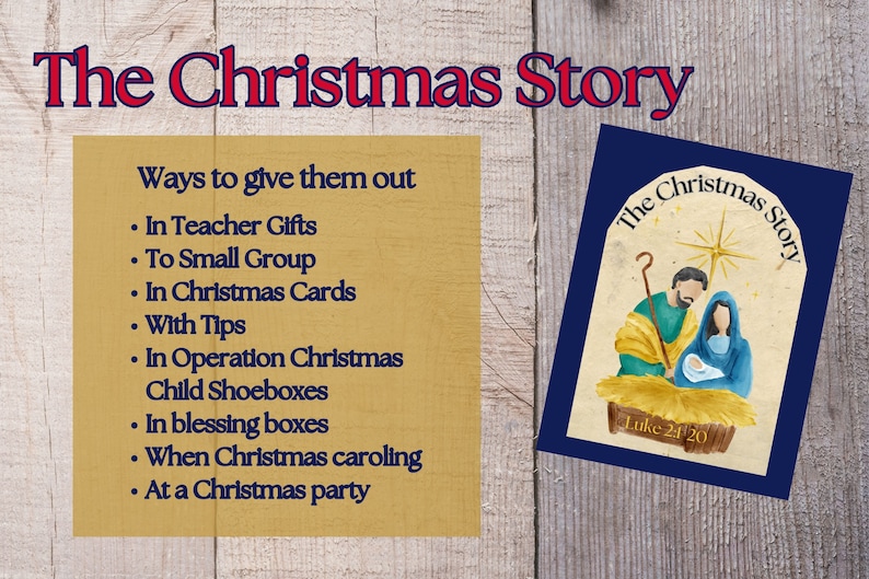 The Christmas Story Tract, Printable Christmas Card, Christmas 2024 ...