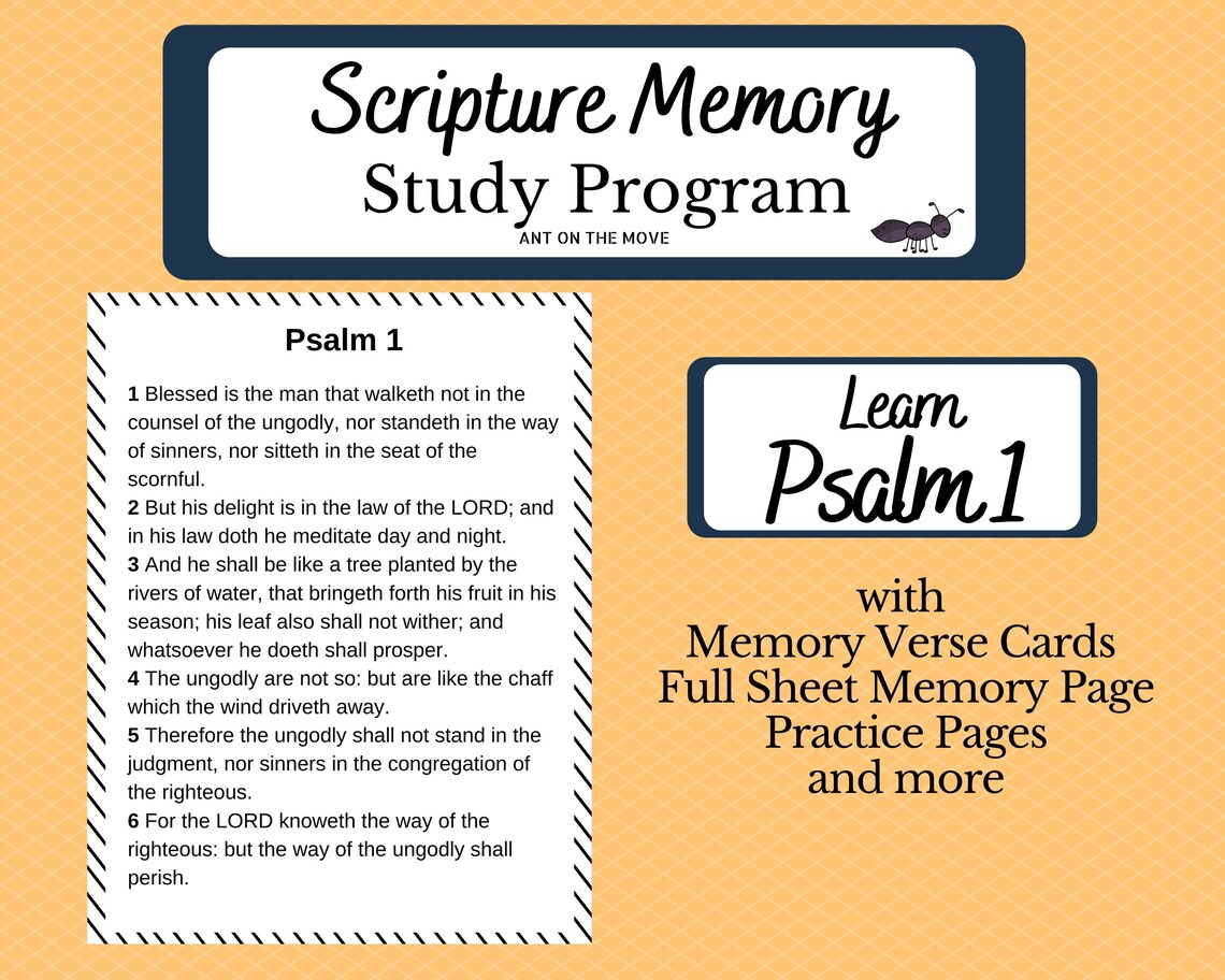Scripture Memory | Psalm 1 | Memorize Scripture | Verse Cards | Fill in ...