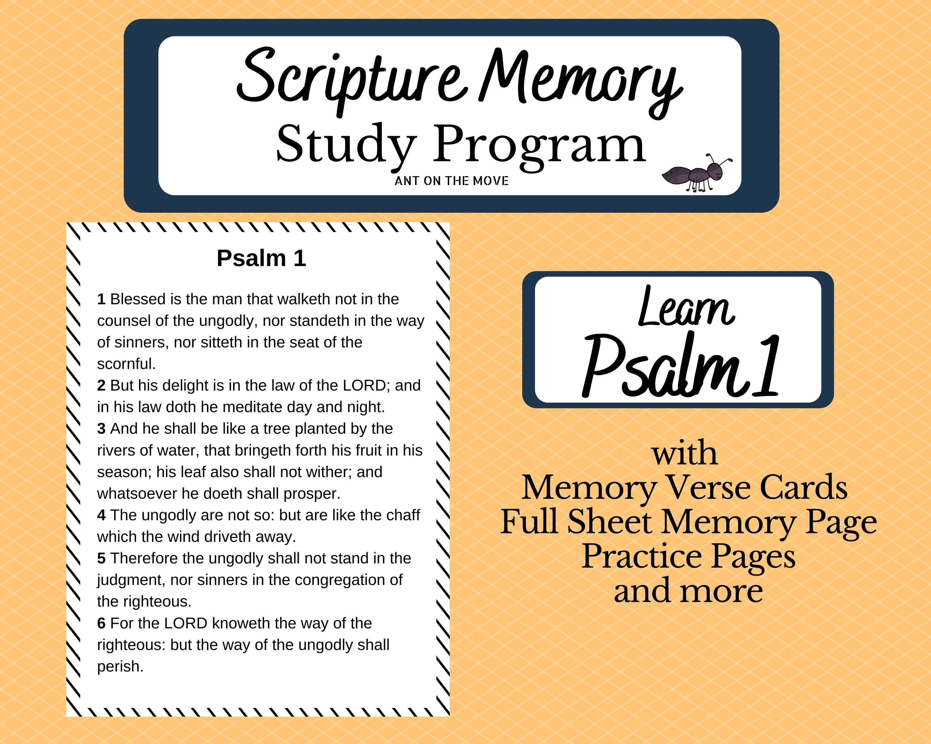 Scripture Memory | Psalm 1 | Memorize Scripture | Verse Cards | Fill in ...