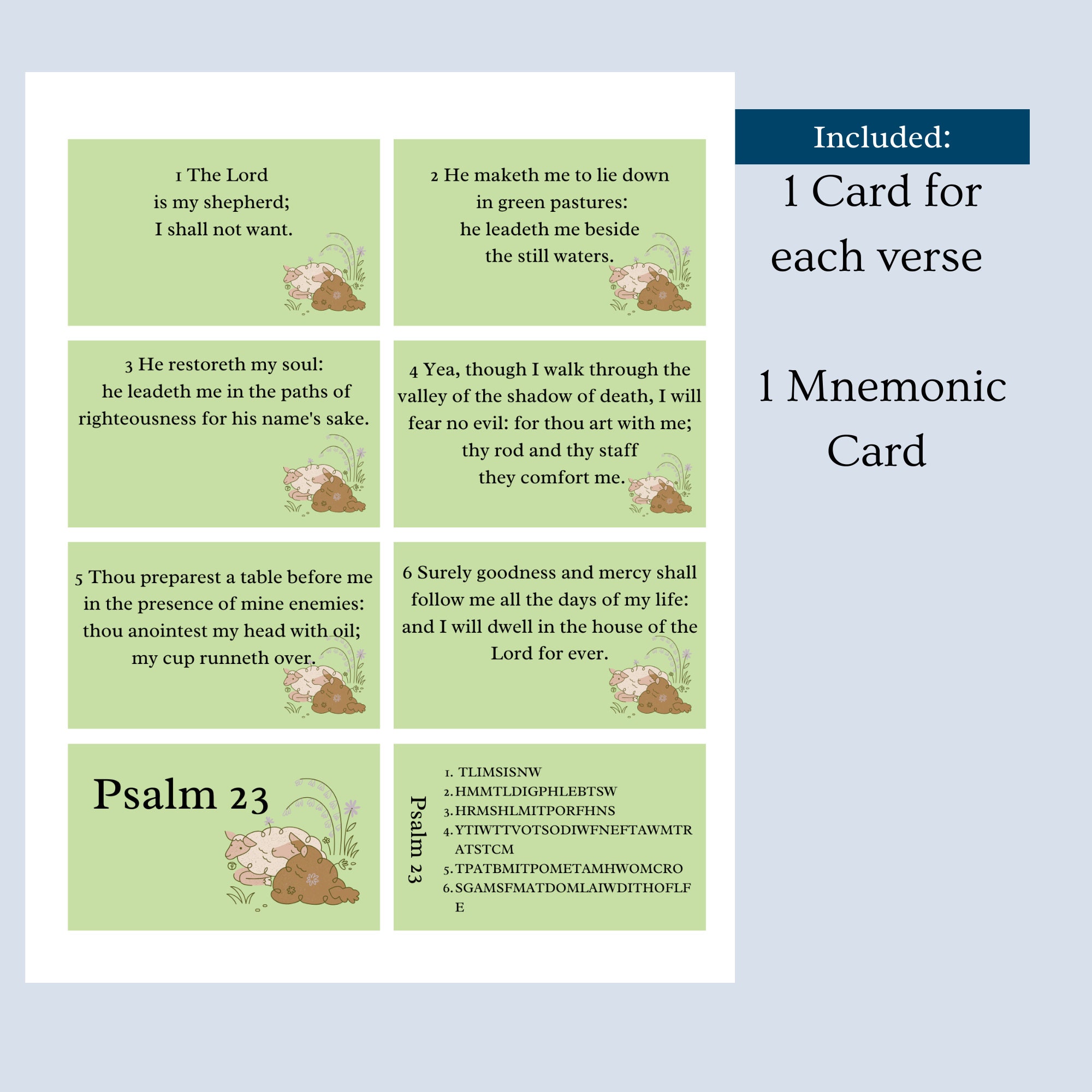 Psalm 23 Scripture Memory Bundle, Psalm 23 Printable, Memorize ...