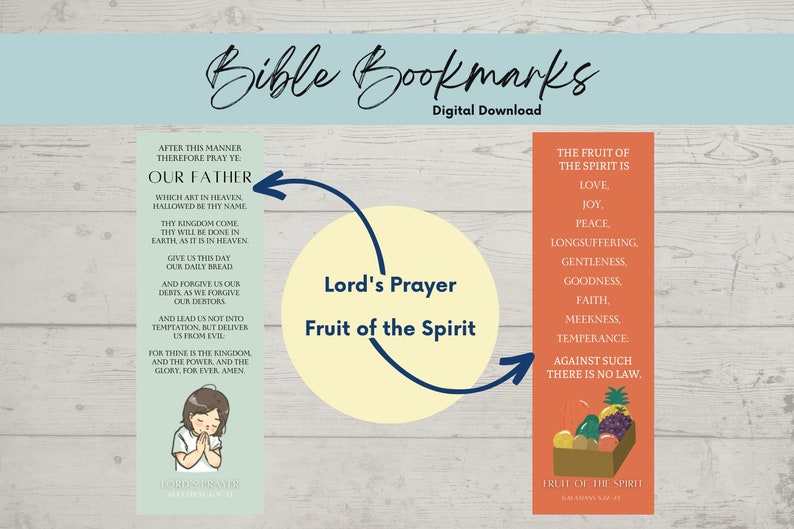 Bible Bookmarks Bundle, 10 Commandments, Beatitudes, Fruit of the ...