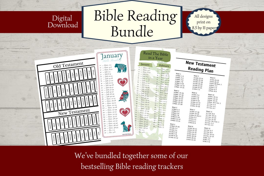 Chronological Bible Reading Bundle, Bible Reading Tracker, New ...