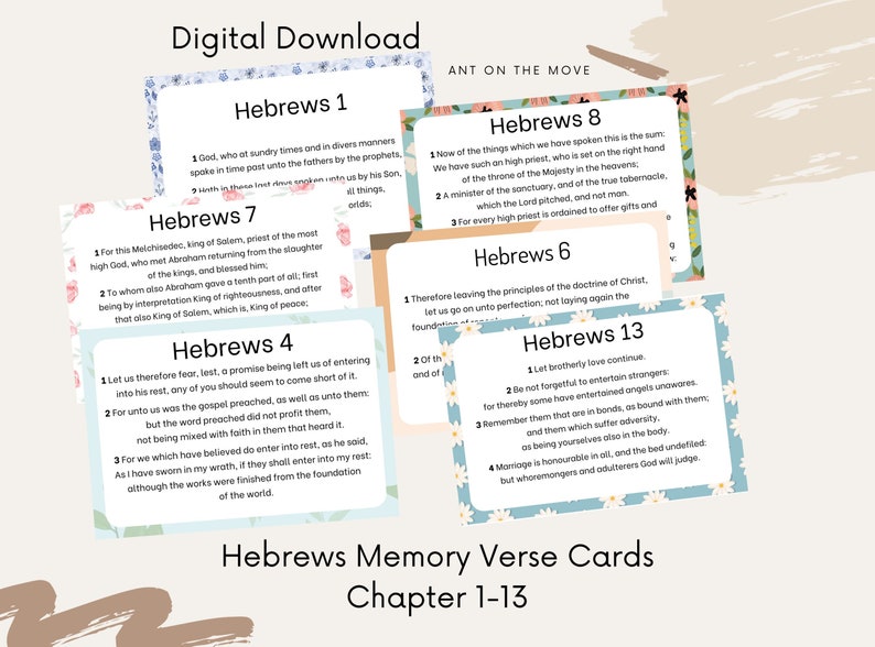 KJV Hebrews Scripture Memory Cards Printable Bible Verse - Etsy