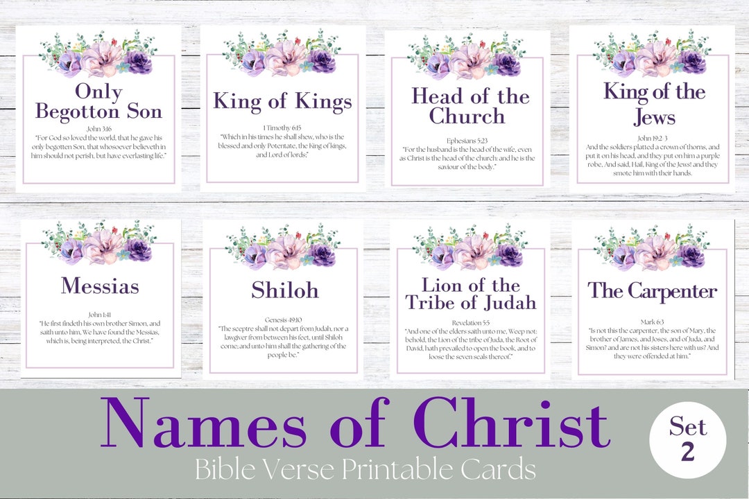 Names of Christ Verse Cards Set 2 | KJV Bible Verses | Print Your Own ...