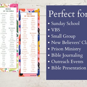 Printable Books of the Bible Bookmarks | Floral Scripture Bookmark Set ...
