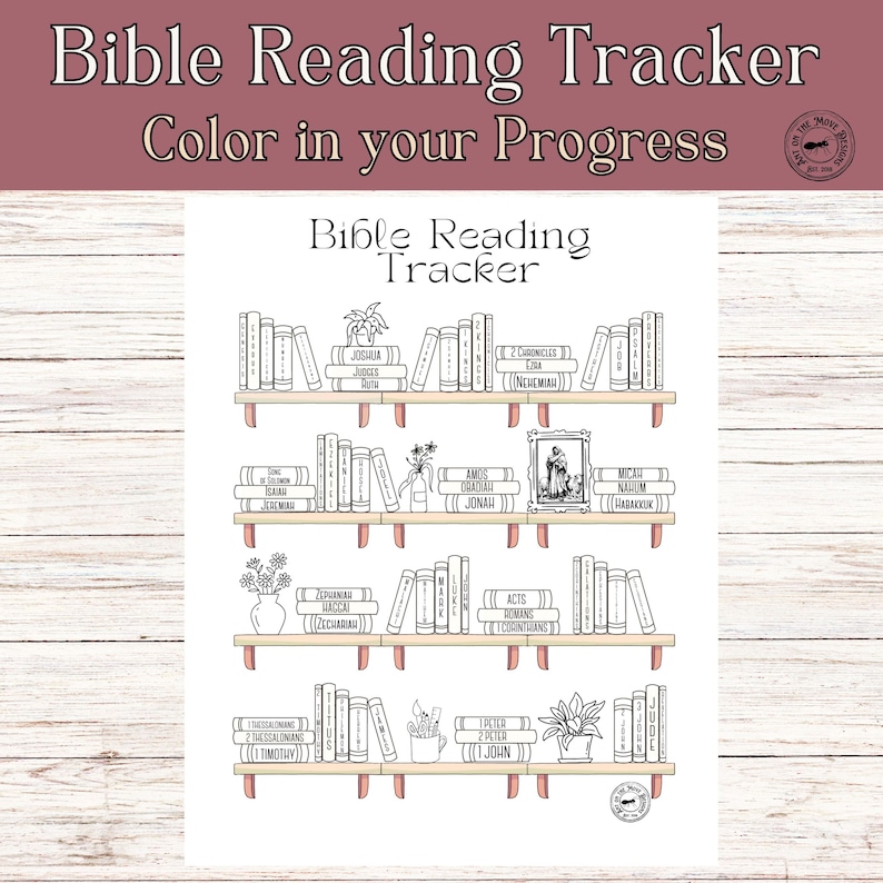 Coloring Bible Reading Tracker, Printable Bible Tracker, PDF, 2026 ...