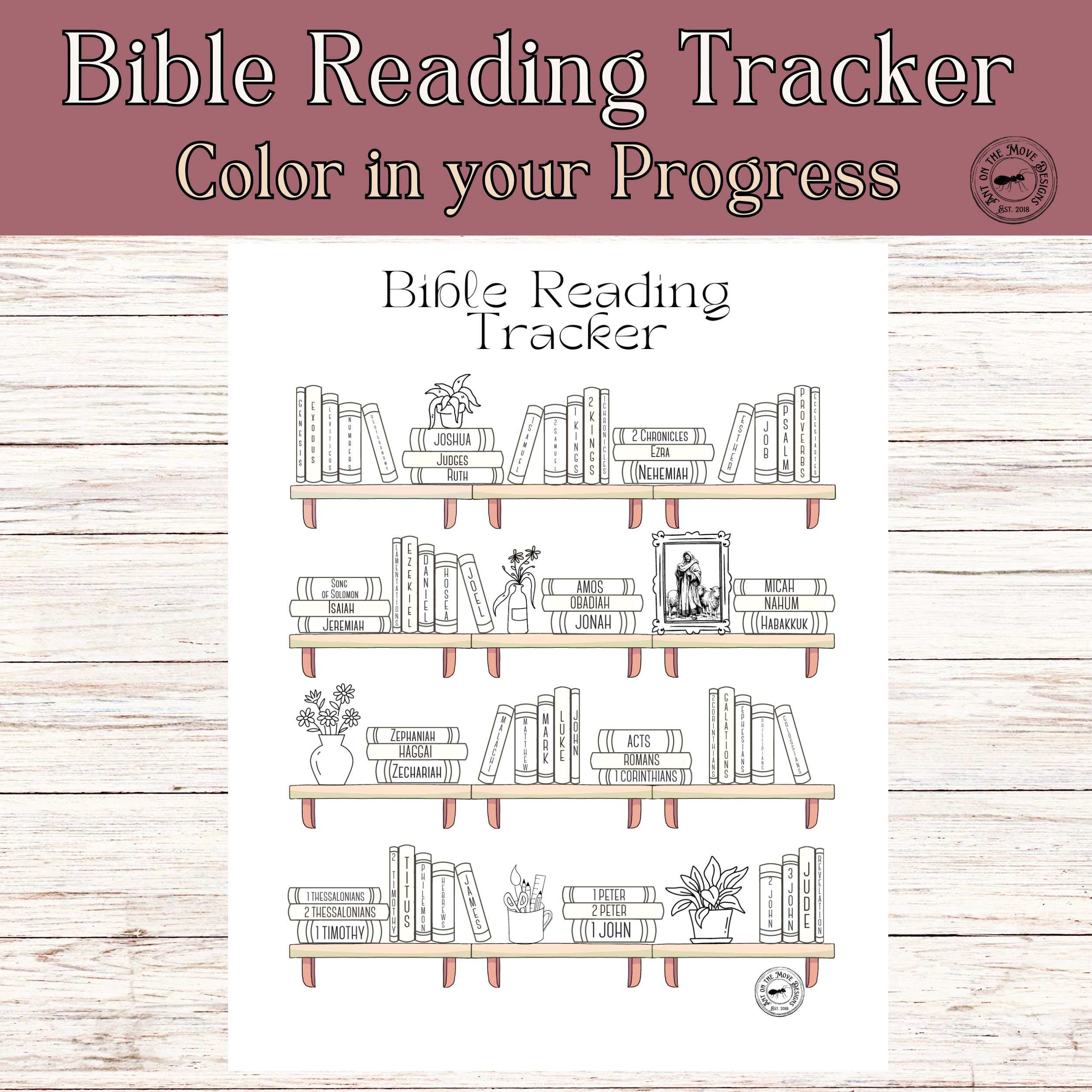Coloring Bible Reading Tracker, Printable Bible Tracker, PDF, 2026 ...