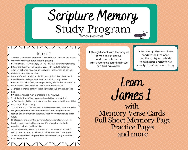 Scripture Memory James 1 Memorize Scripture Verse Cards Fill in the ...
