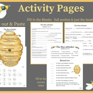 Beatitudes Activity Pages, Kids Bible Study, Sunday School (digital ...