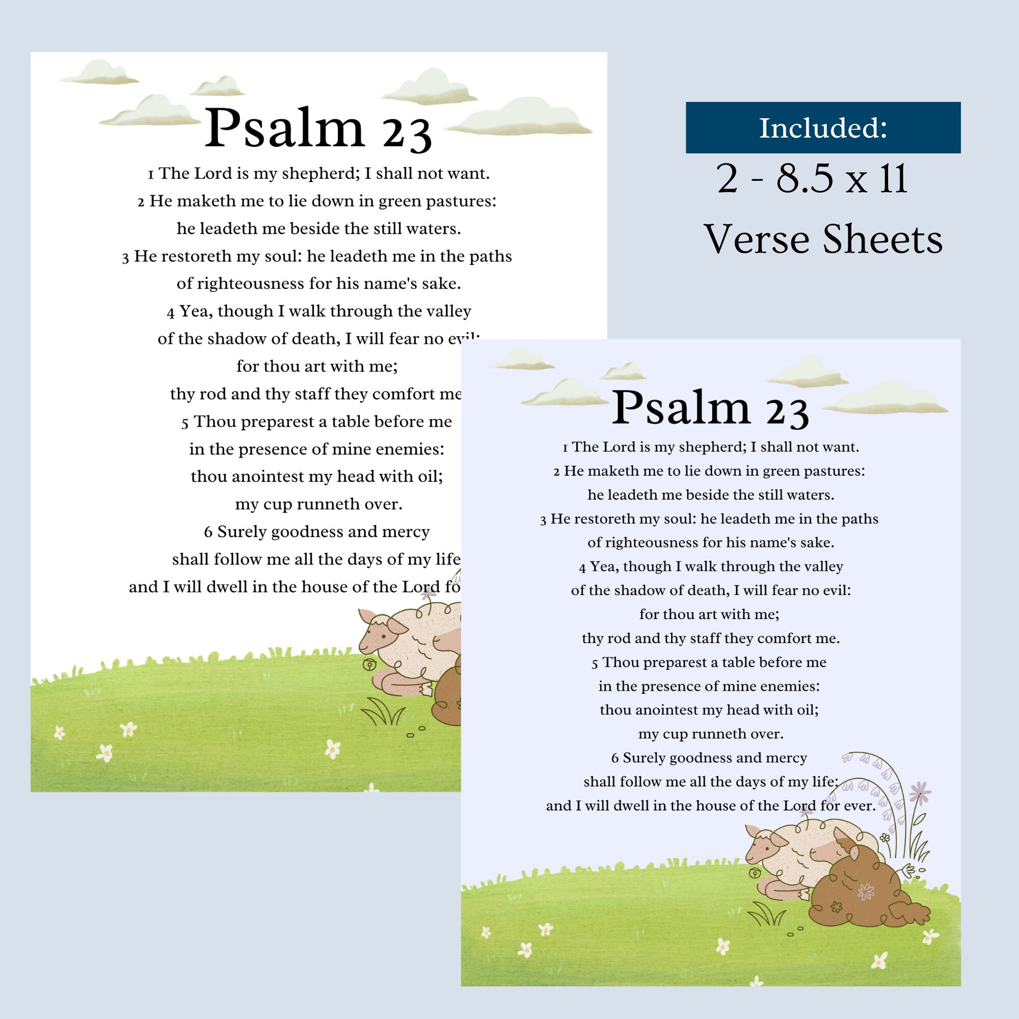 Psalm 23 Scripture Memory Bundle, Psalm 23 Printable, Memorize ...