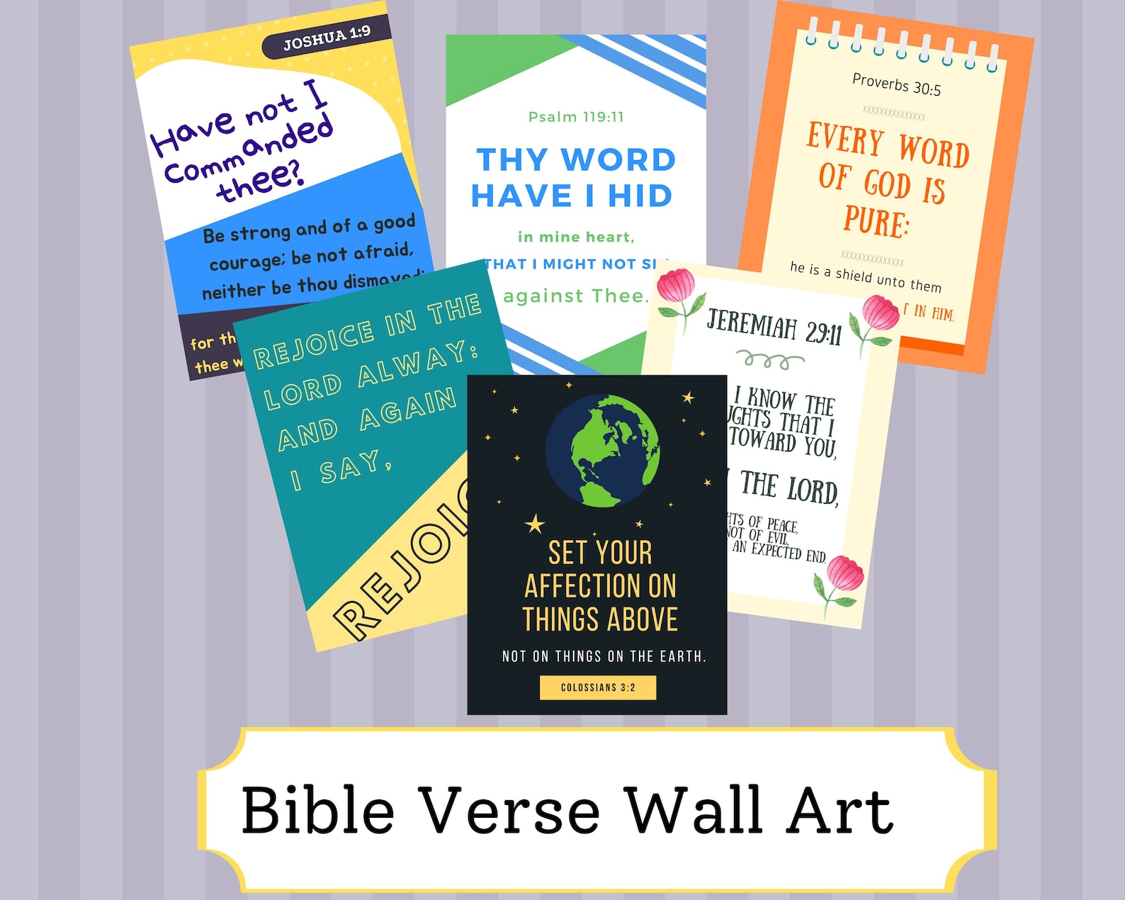 Bible Verse Posters | Sunday School Decor | Home Decor | KJV Bible ...