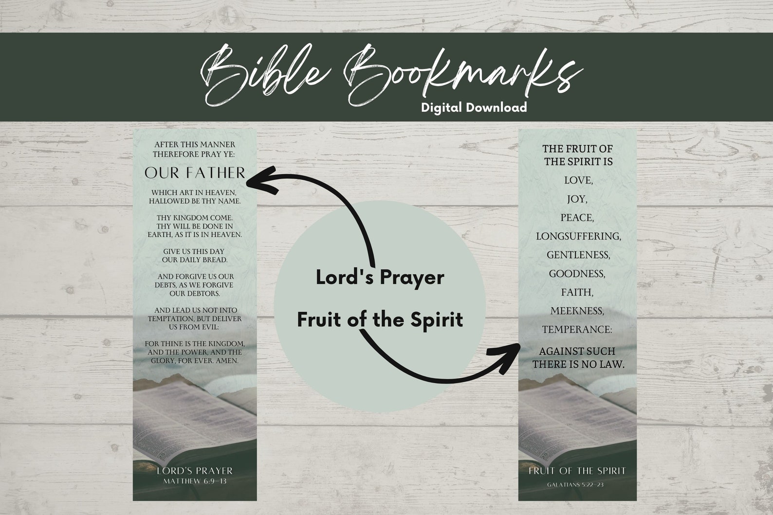Bible Bookmarks Bundle, 10 Commandments, Beatitudes, Fruit of the ...
