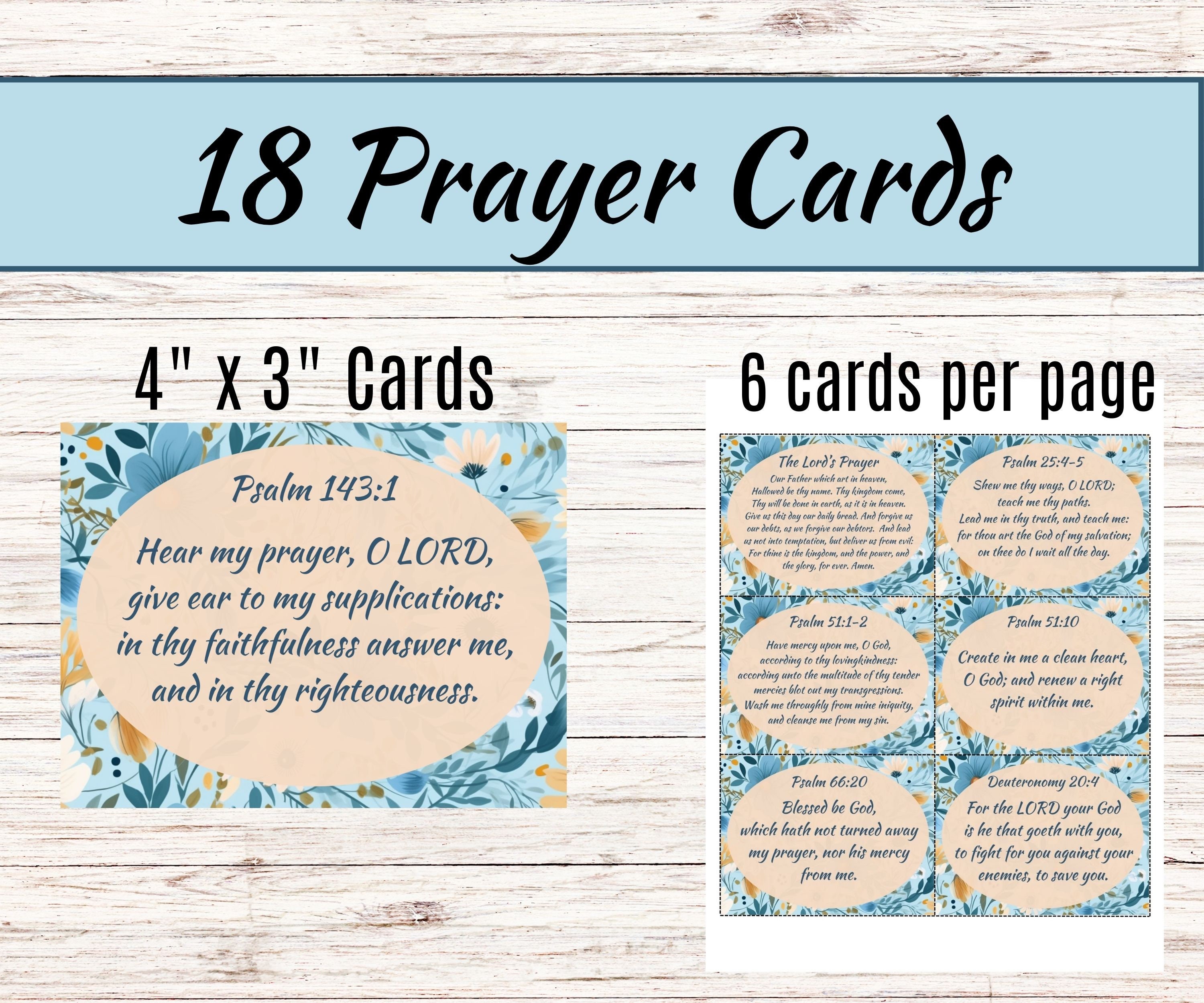 Printable Prayer Bible Verse Cards Set, Inspirational Scripture Cards ...