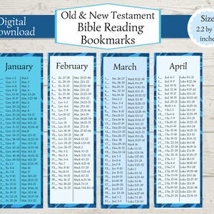 Bible Reading Plan Bookmarks | 12 Monthly Printable Bookmarks With Old ...