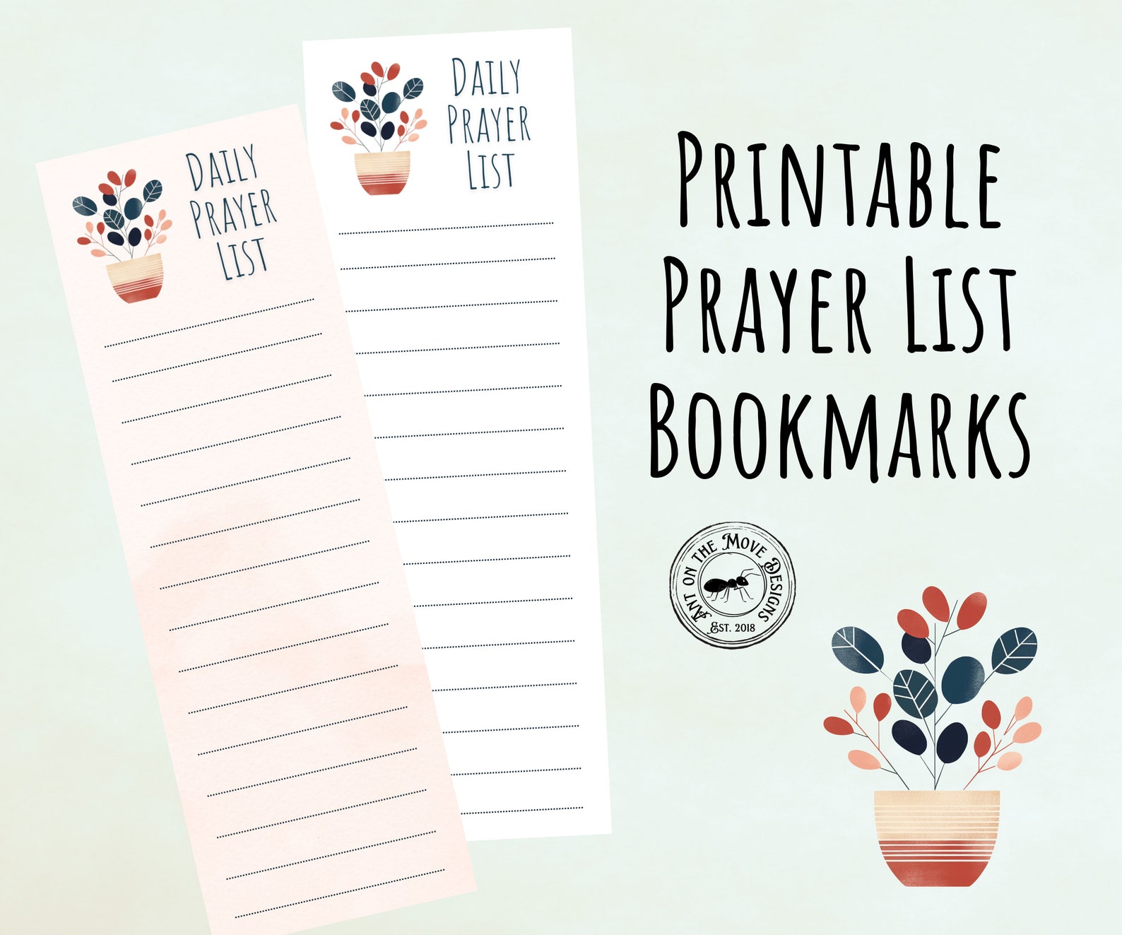 Daily Pray List Bookmarks, Printable Bookmarks, Prayer List - Etsy