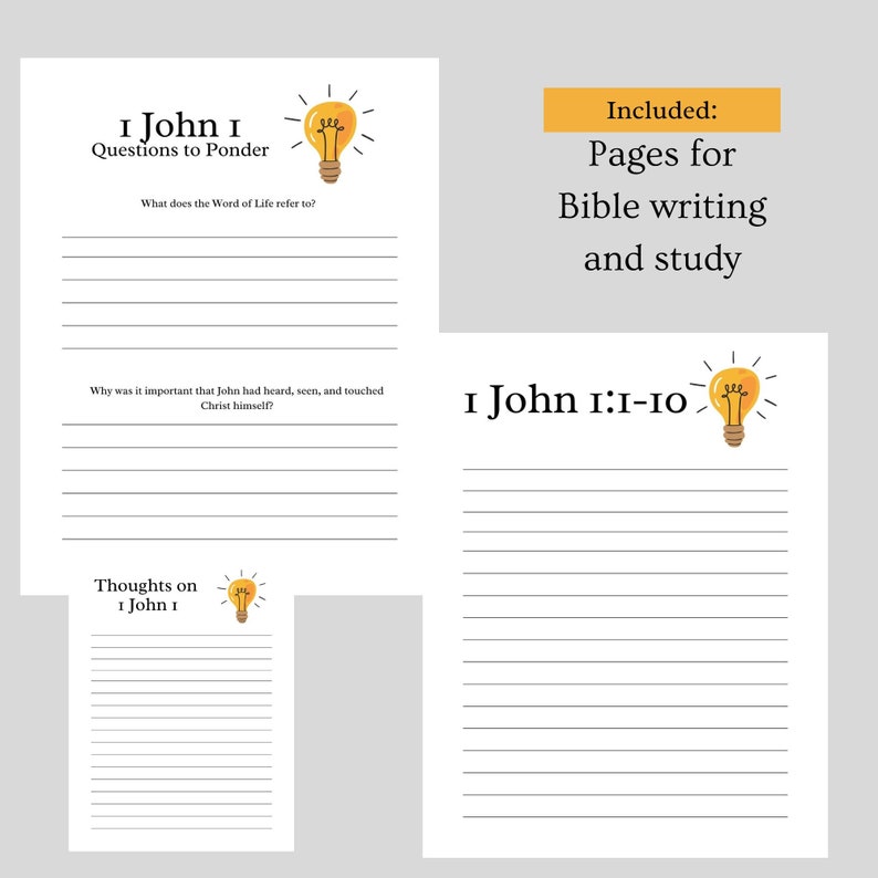 1 John 1 Scripture Memory Bundle, Homeschool Printable (digital ...