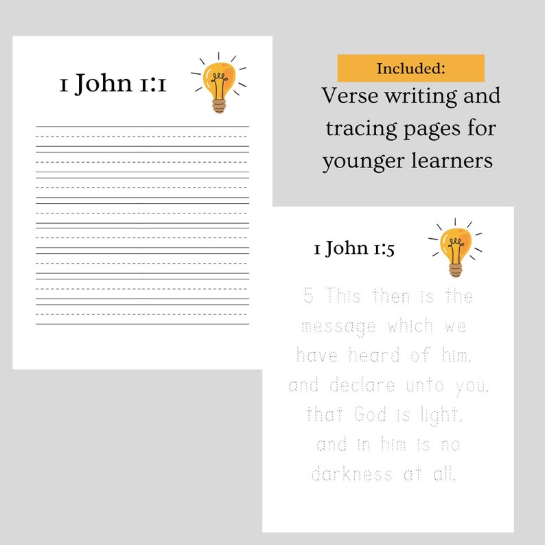 1 John 1 Scripture Memory Bundle, Homeschool Printable (digital ...