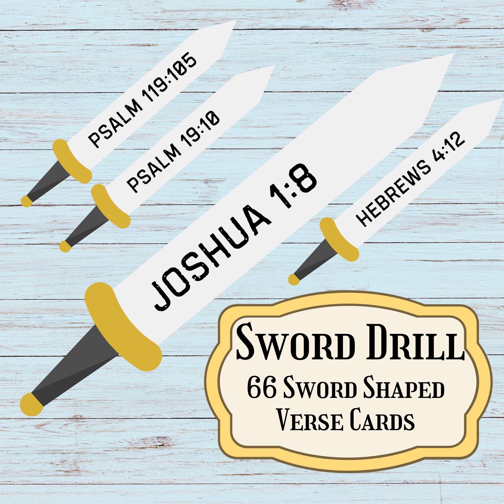 Sword Drill Printable Verse Cards, Sunday School Resources, Printable ...