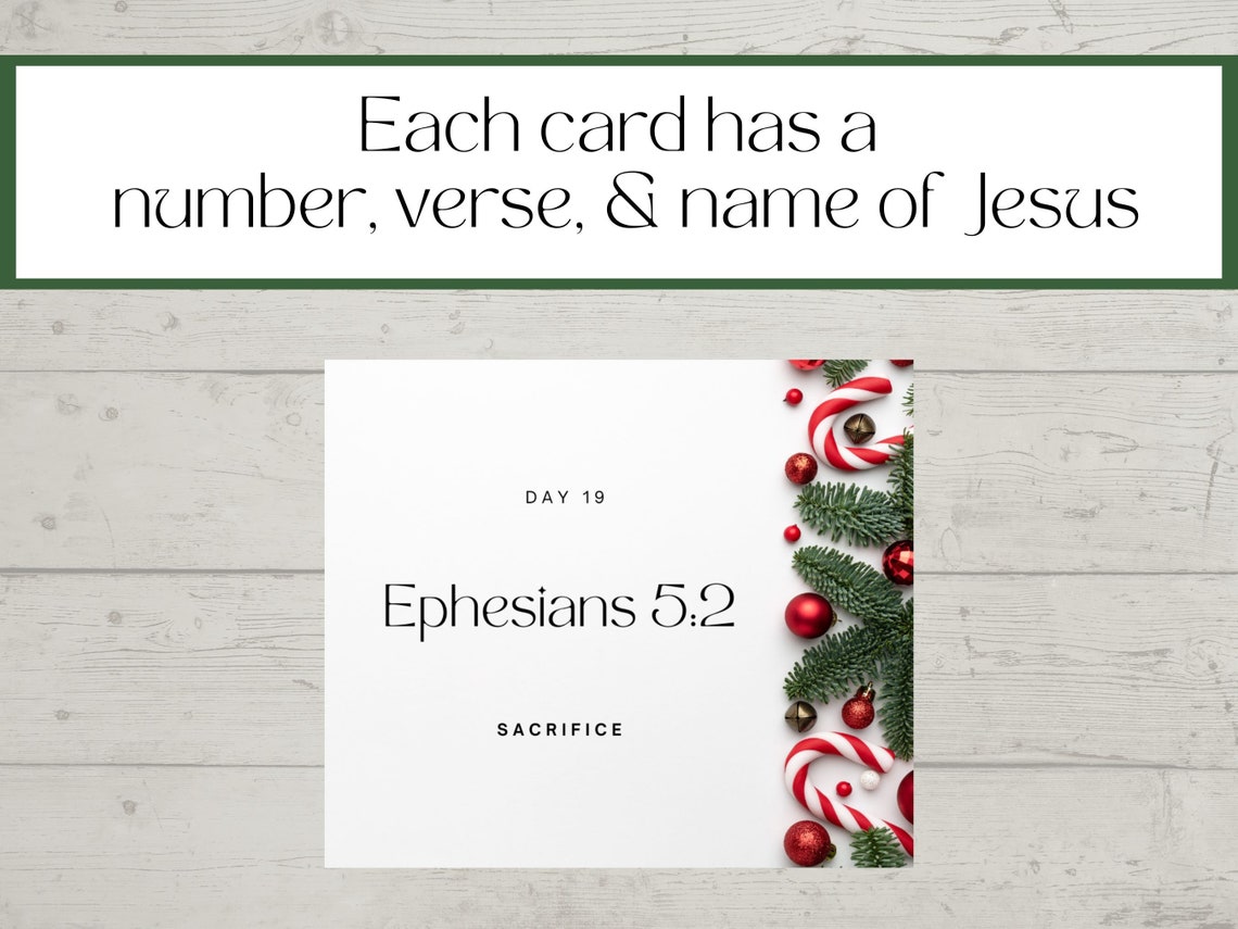 Names of Jesus Advent Bible Reading Cards, Printable Advent Calendar ...