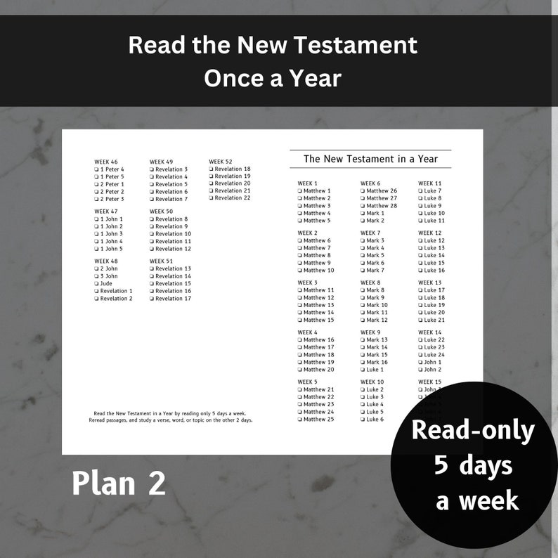 New Testament Bible Reading Plans, Read the New Testament in a Year ...
