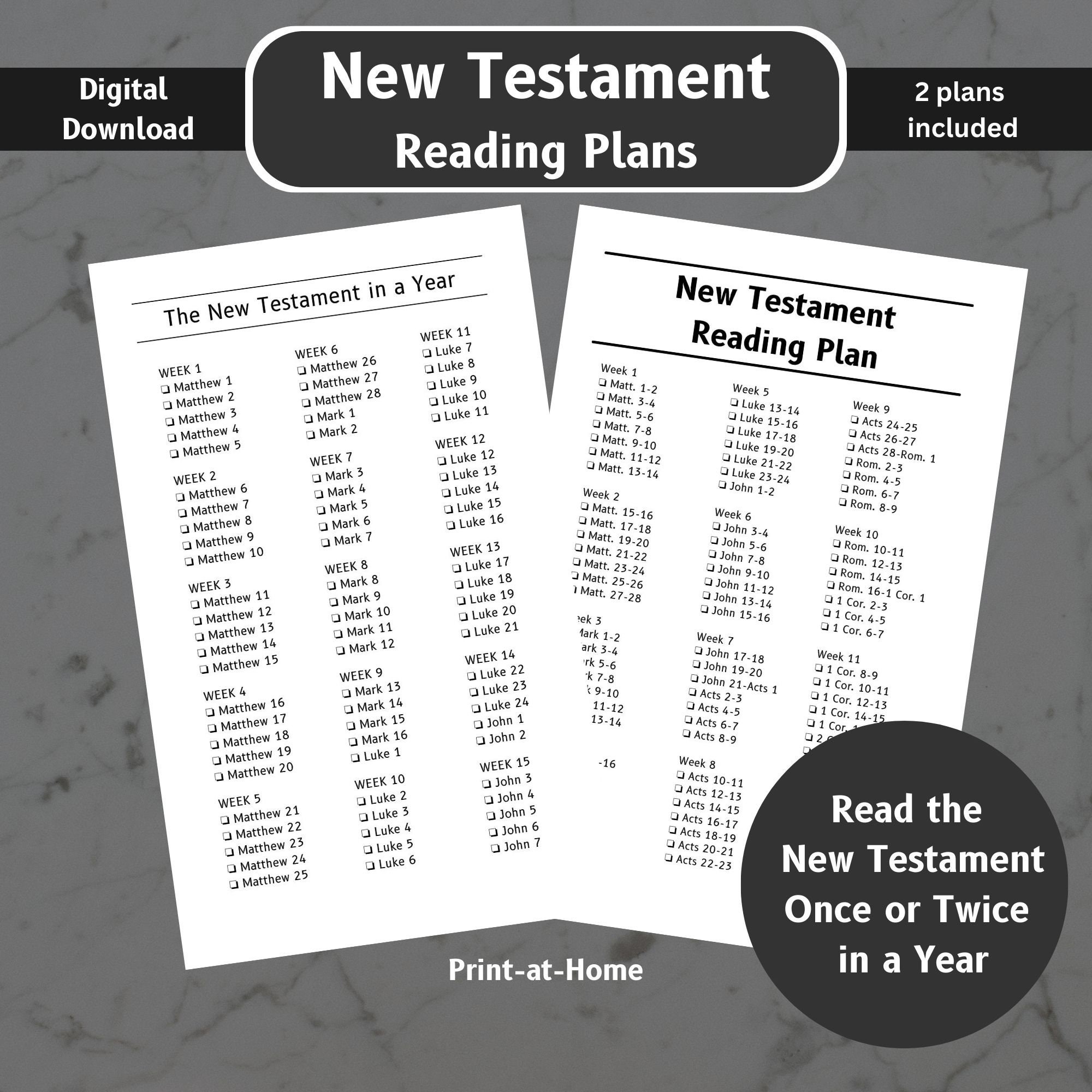 New Testament Bible Reading Plans, Read the New Testament in a Year ...