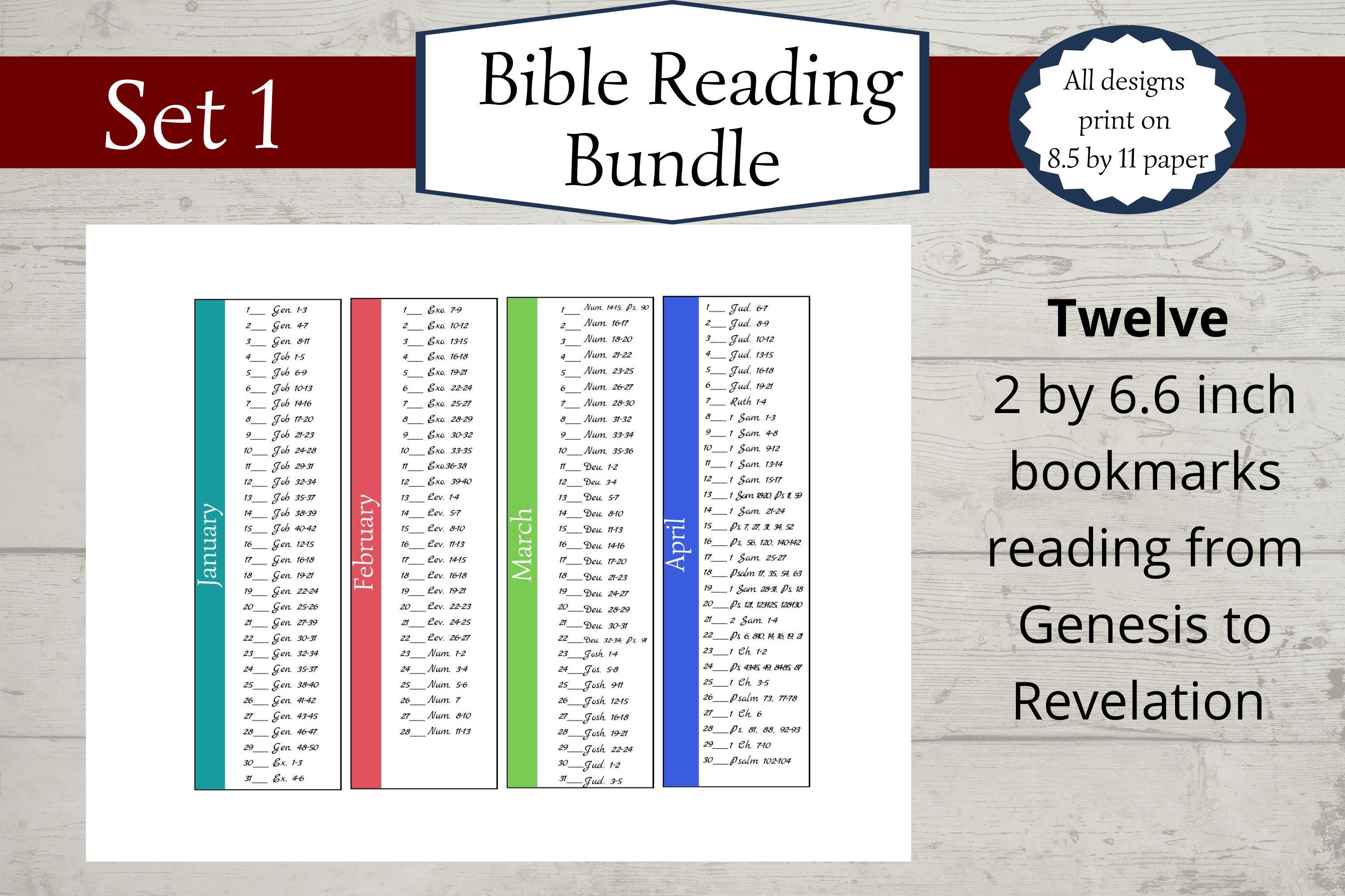 Chronological Bible Reading Bundle, Bible Reading Tracker, New ...