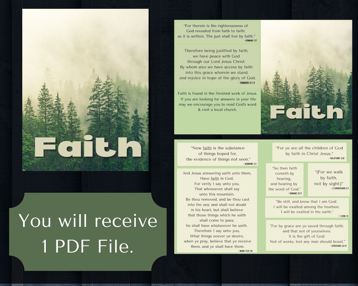 Printable KJV Faith Tract – Digital Download Gospel Tract – Christian ...