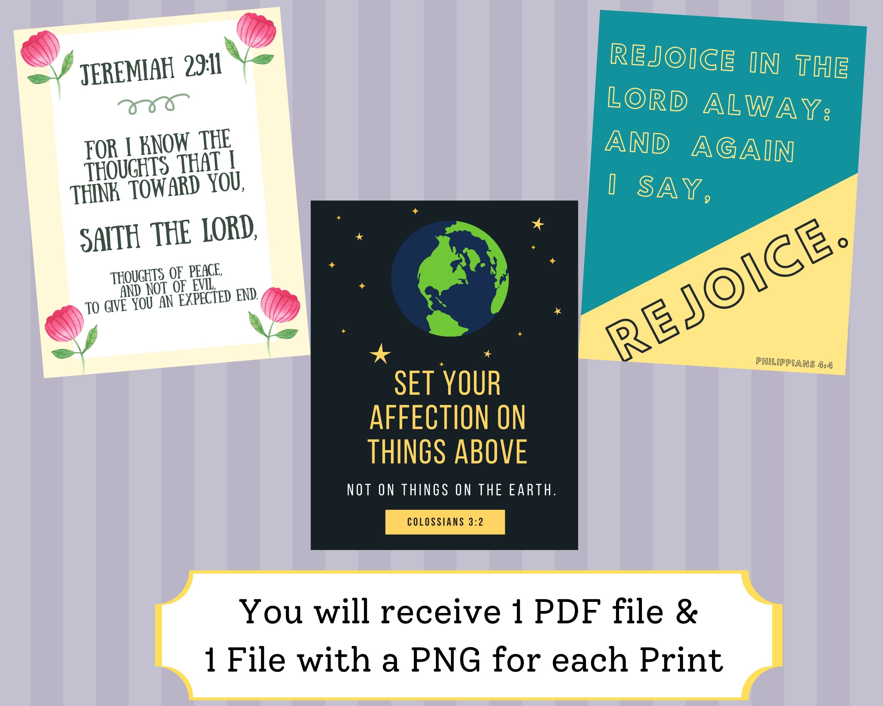 Bible Verse Posters | Sunday School Decor | Home Decor | KJV Bible ...