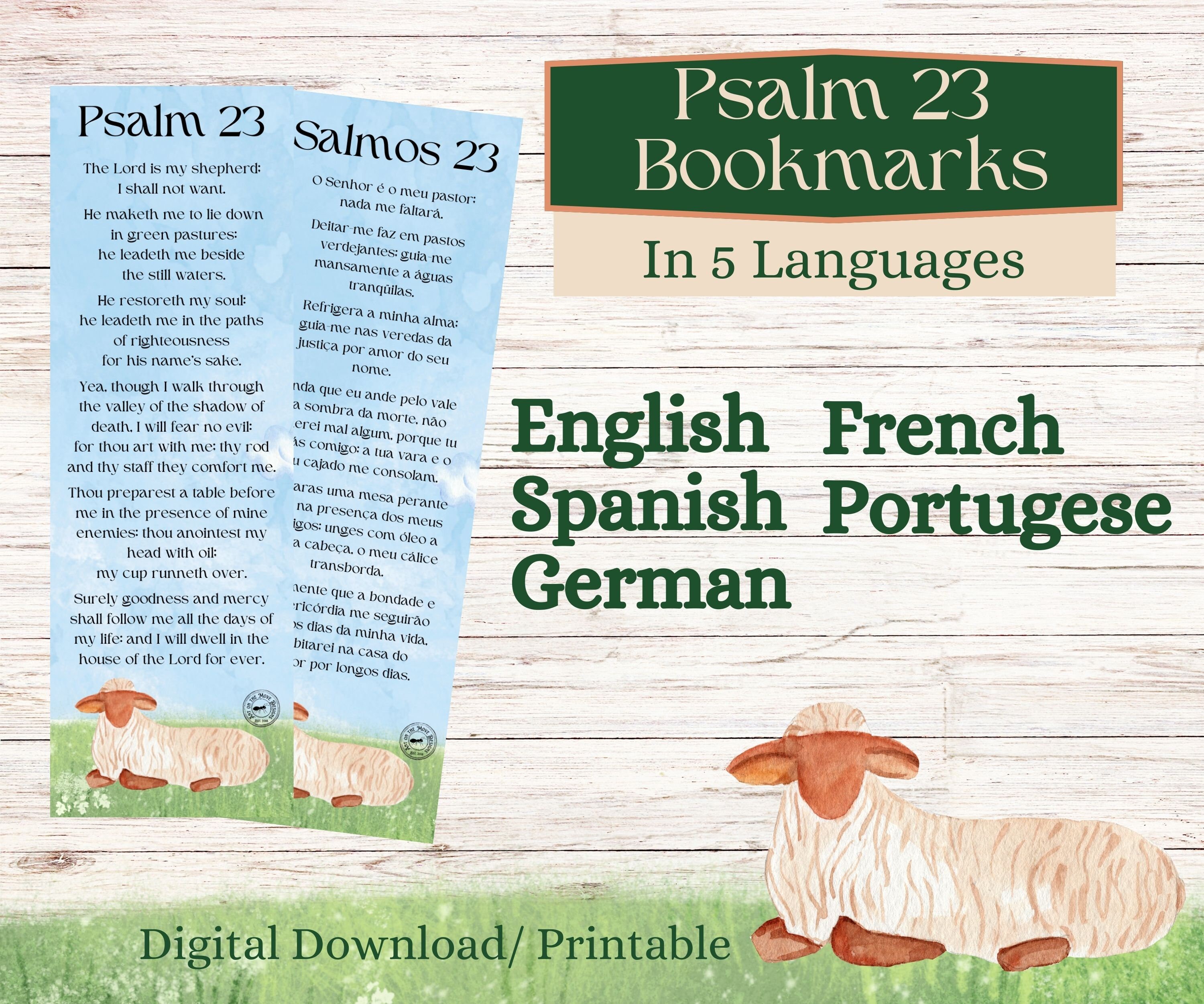 Psalm 23 Bookmark, Printable Bookmark, Missions Conference - Etsy