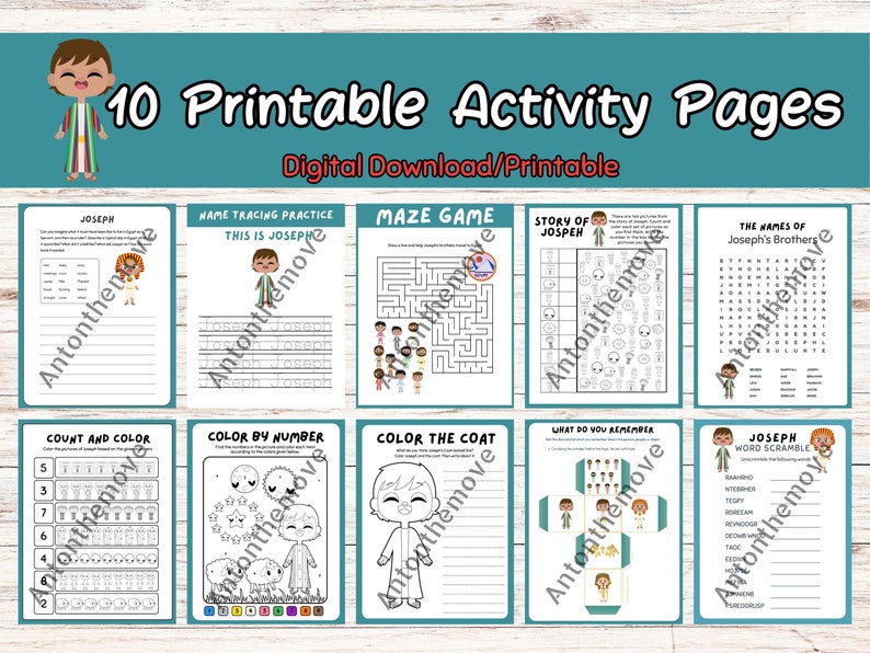 The Story of Joseph Worksheets, Early Learners, Printable Bible ...