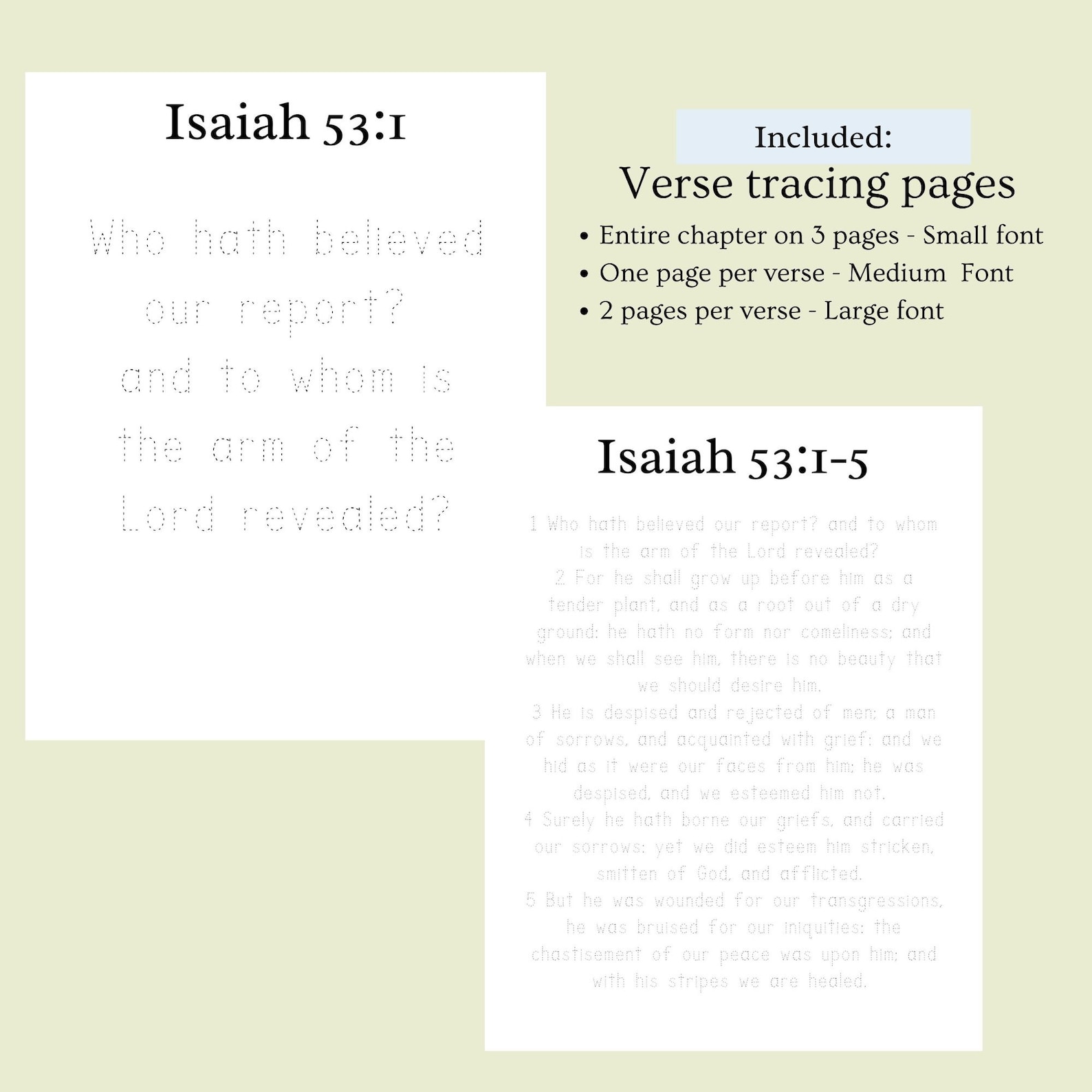 Isaiah 53 Scripture Memory Bundle, Isaiah 53 Printable, Memorize ...
