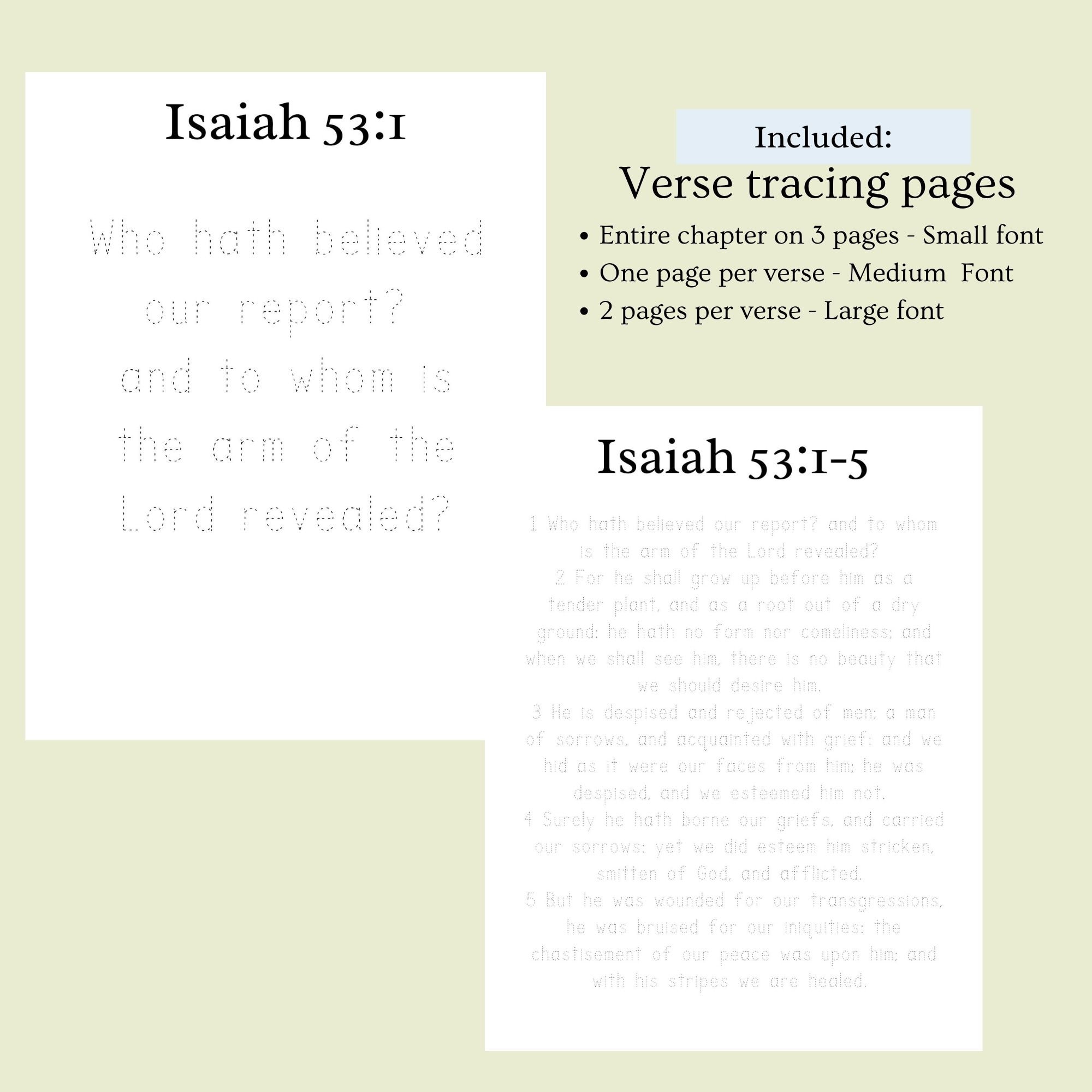 Isaiah 53 Scripture Memory Bundle, Isaiah 53 Printable, Memorize ...