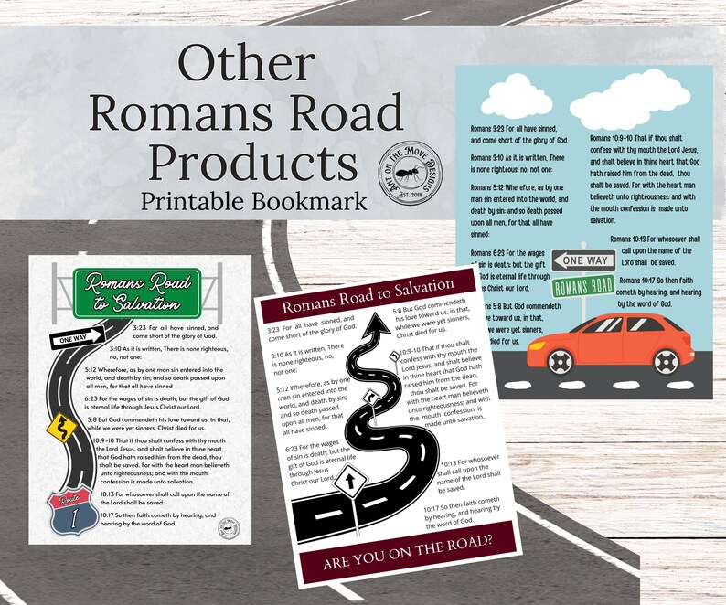 Romans Road to Salvation Printable Bookmark - Scripture Verses for ...
