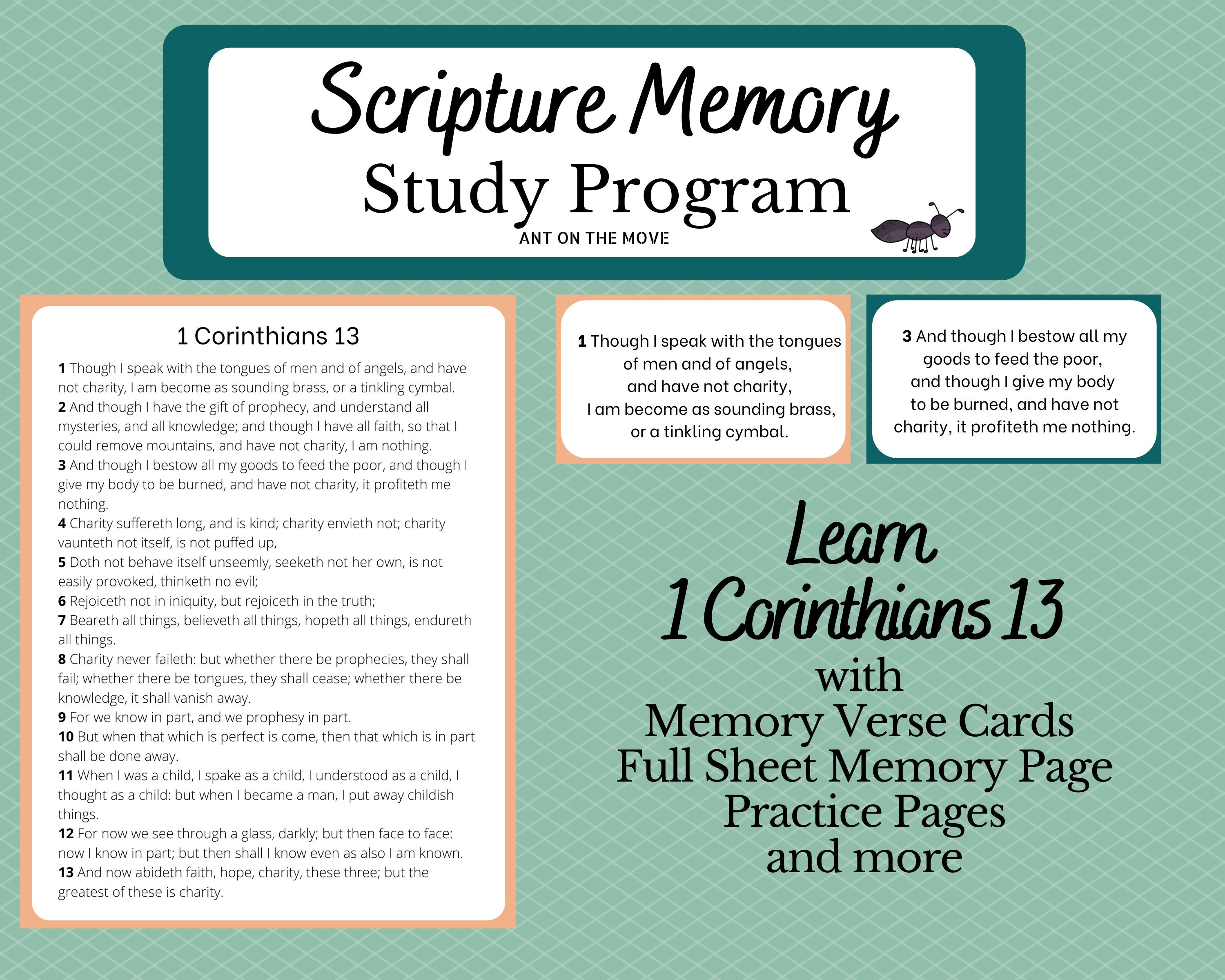 Scripture Memory | 1 Corinthians 13 | Memorize Scripture | Verse Cards ...