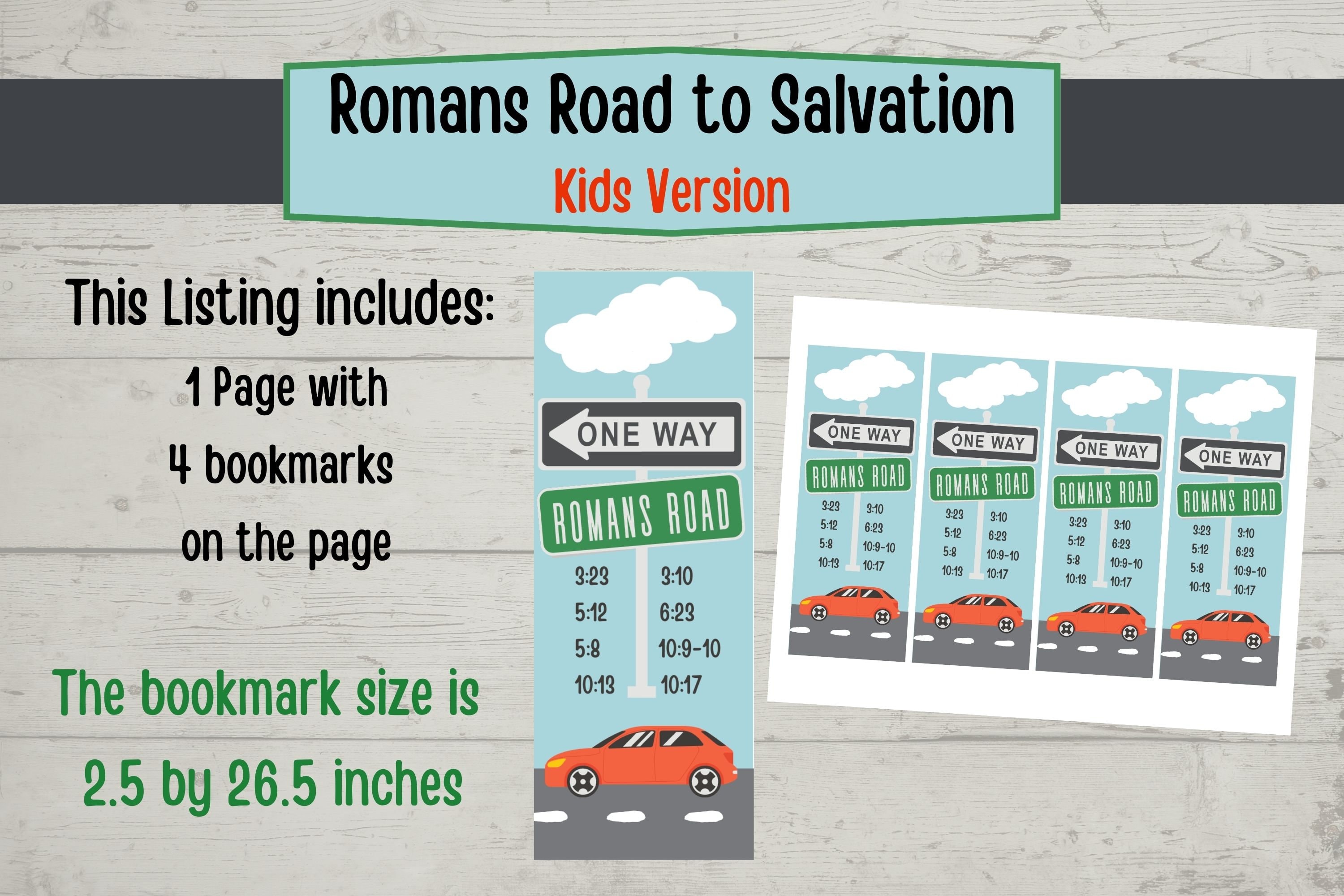 Romans Road to Salvation Kids Version, Romans Road Evangelism Cards ...