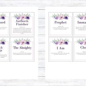 The Names of Christ Bible Verse Cards Set 1, Scripture Memory Cards ...
