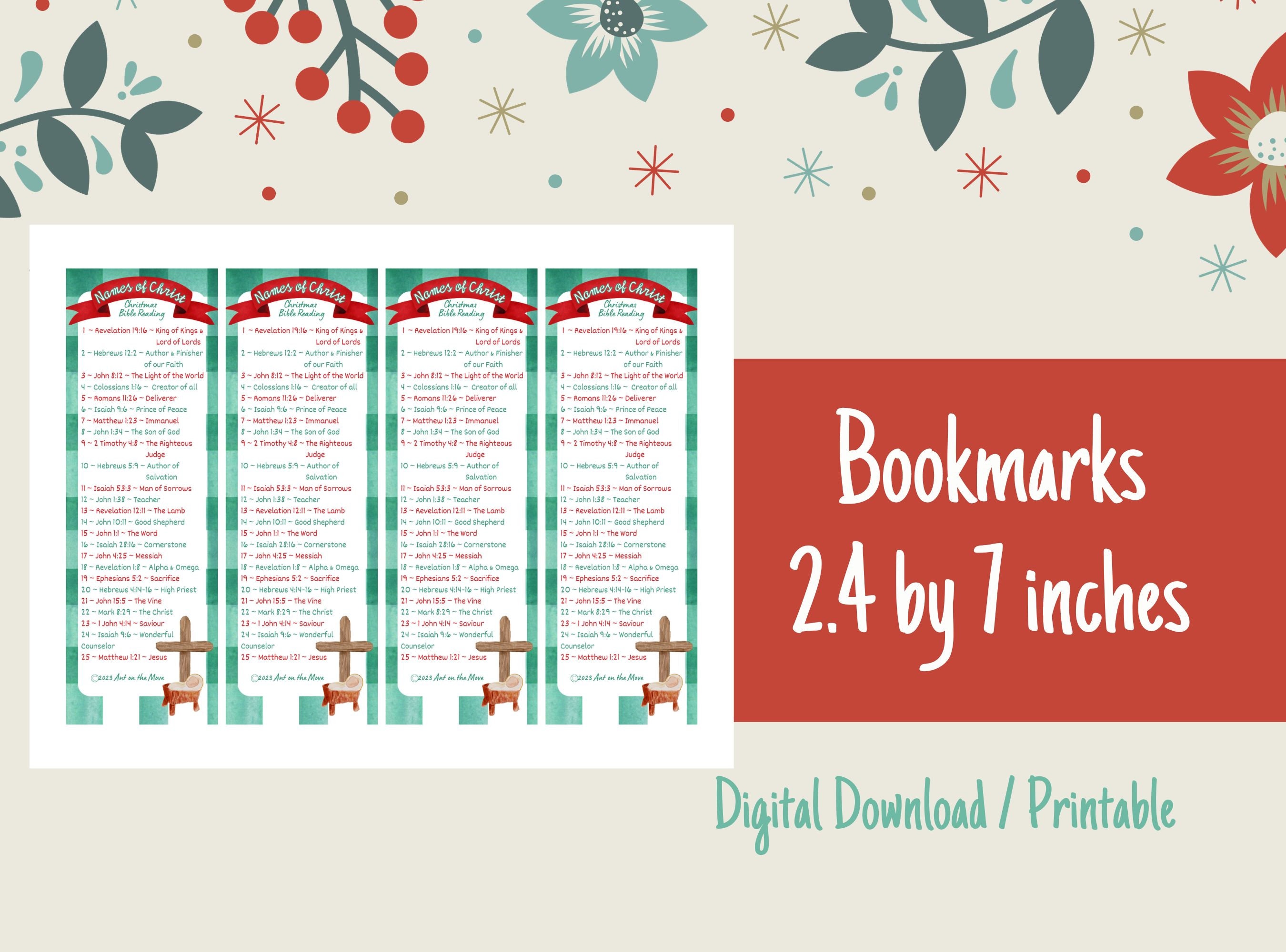 Names of Christ Bible Reading Printable, Advent Bible Reading Plan ...