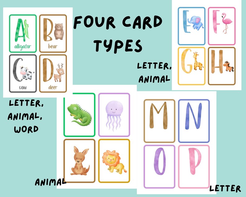 Printable Alphabet Cards | Animal Alphabet Cards | Learn the Alphabet ...